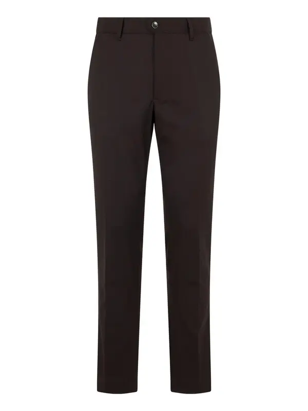 SLOWEAR Slim Trousers In Wool Blend - Brown