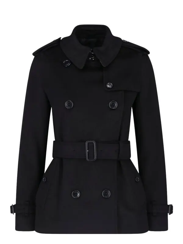 Burberry Double-breasted Belted Trench Coat - Black