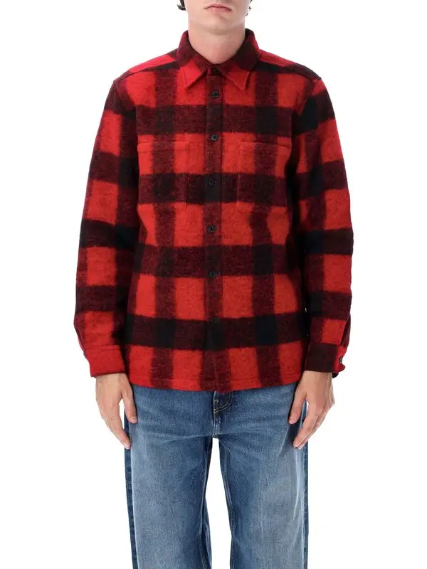Portuguese Flannel Plaid Wool Shirt Jacket - Nero