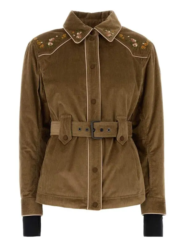 Moncler Down Padded Shirt Jacket - Camel