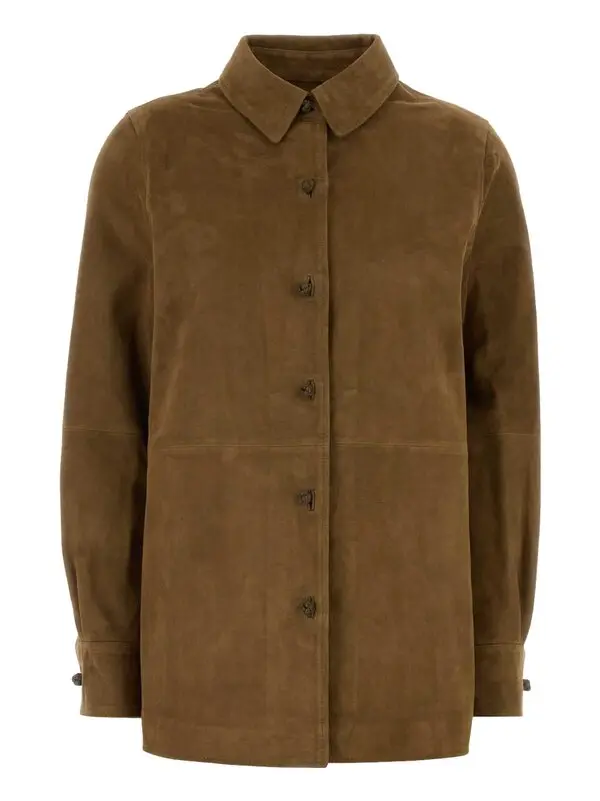 RÓHE Mud Suede Shirt For - Brown