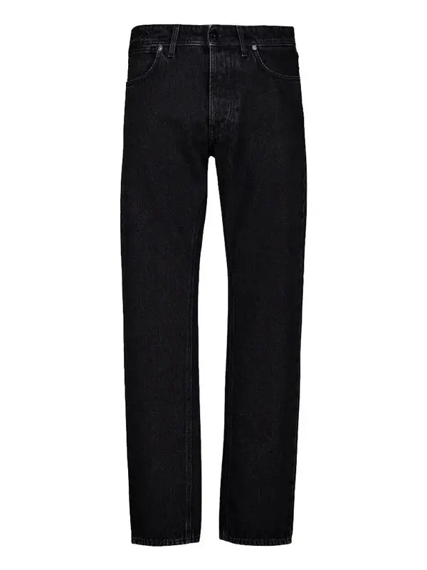 Stone Island Research Curved-pocket Jeans With Star Embroidery - Nero