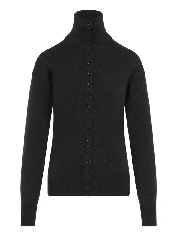 LEMAIRE Buttoned Wool Top - Black