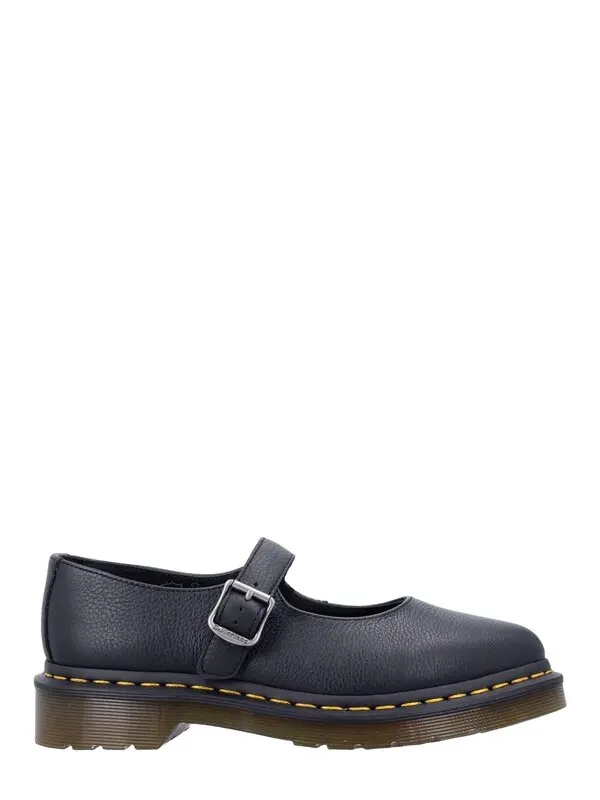 Dr. Martens Elphie Mini Mary Jane Shoes With Buckle Strap And Contrast Stitching - Nero