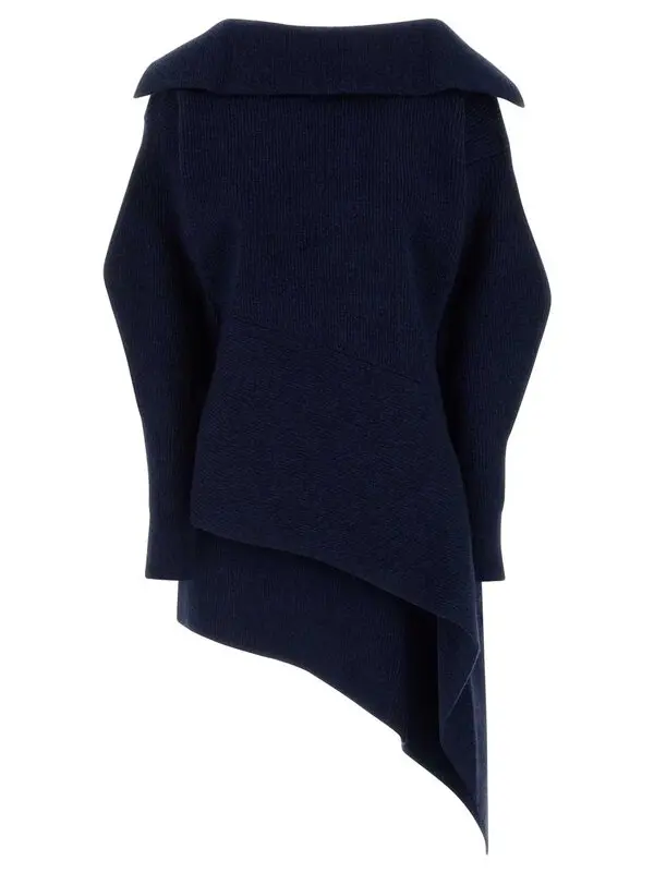 Givenchy Dark Stretch Wool Blend Mini Dress - Blue