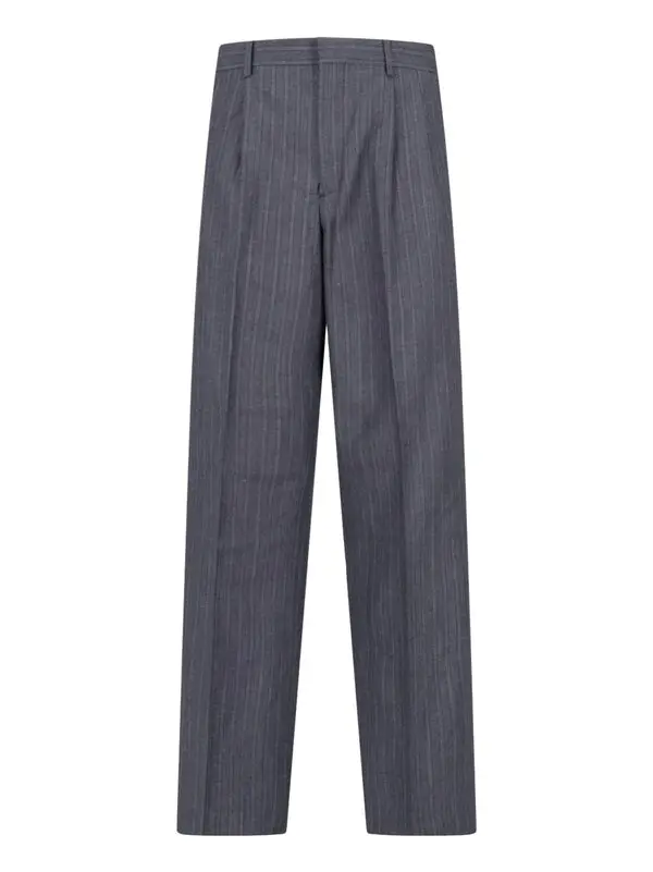 SUNFLOWER Tailored Wool-cotton Trousers - Grey