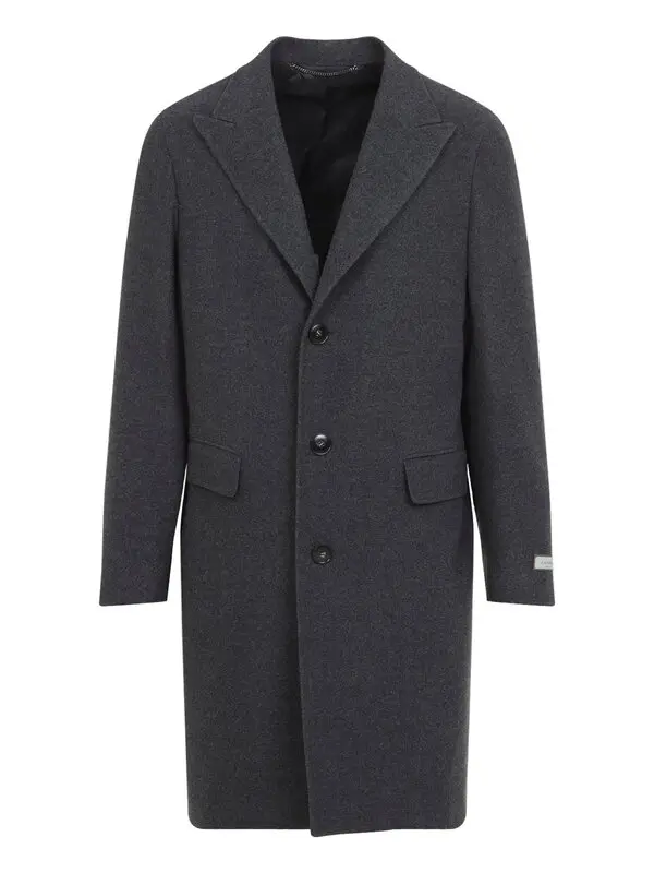 Canali Wool Single-breasted Overcoat - Grey