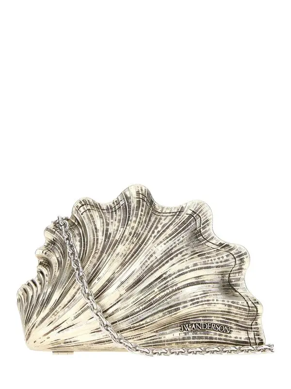JW Anderson Metal Shell Mini Clutch - Silver