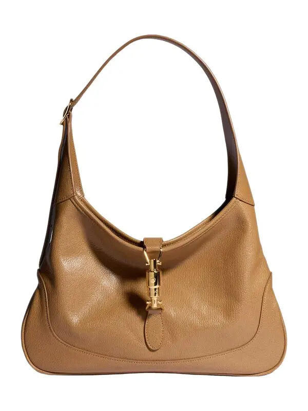 Gucci 22 Cm Mini Leather Piston-closure Shoulder Bag With Adjustable Strap - Marrone
