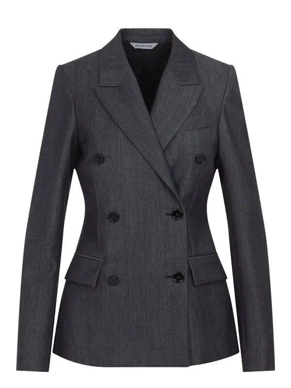 Balenciaga Tailored Wool Jacket - Blue