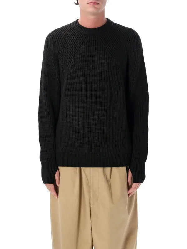 Comme Des Garçons Ribbed Wool Crewneck Sweater - Nero