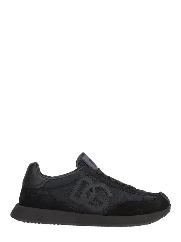 Dolce & Gabbana Low-top Cushion Sneaker With Monogram And Embroidery - Black