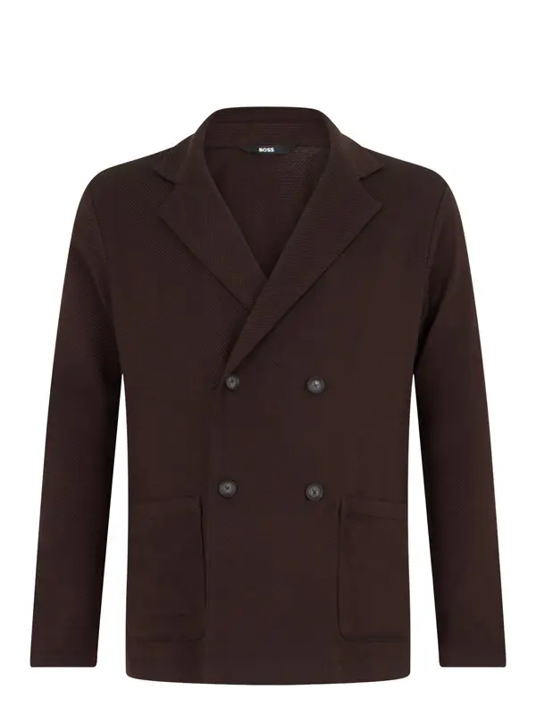 BOSS Deconstructed Double-breasted Wool Jacket - Brown