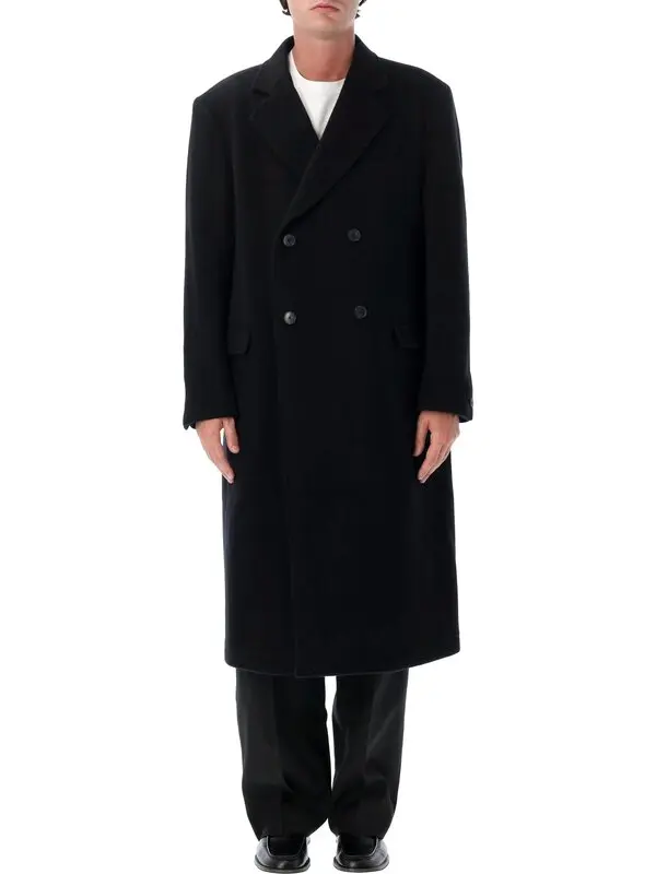 MFPEN Double-breasted Wool Overcoat - Nero