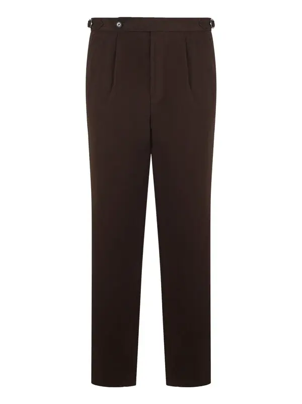 BOSS Tailored Straight Pants With Adjustable Waist - Black