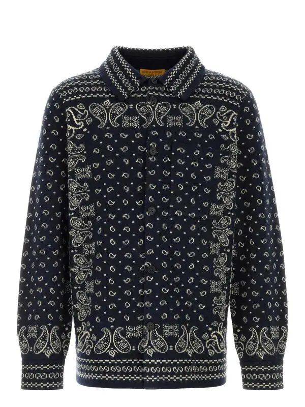 Guest In Residence Embroidered Cashmere Wild Rag Shirt - Blue