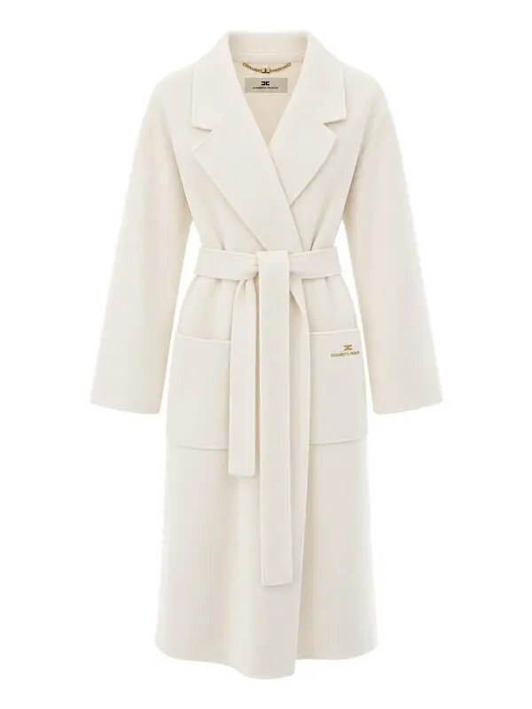 Elisabetta Franchi Belted Wrap Coat - Burro