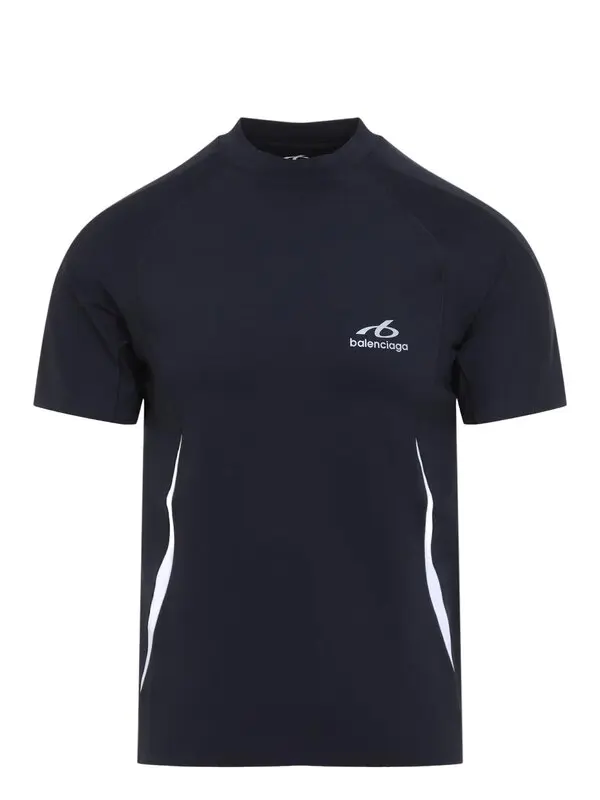 Balenciaga Athletic Short-sleeve T-shirt In Polyamide Blend - Blue