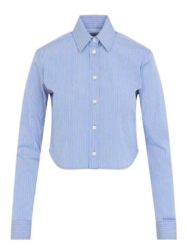 Balenciaga Cropped Cotton Stretch Shirt For - Blue