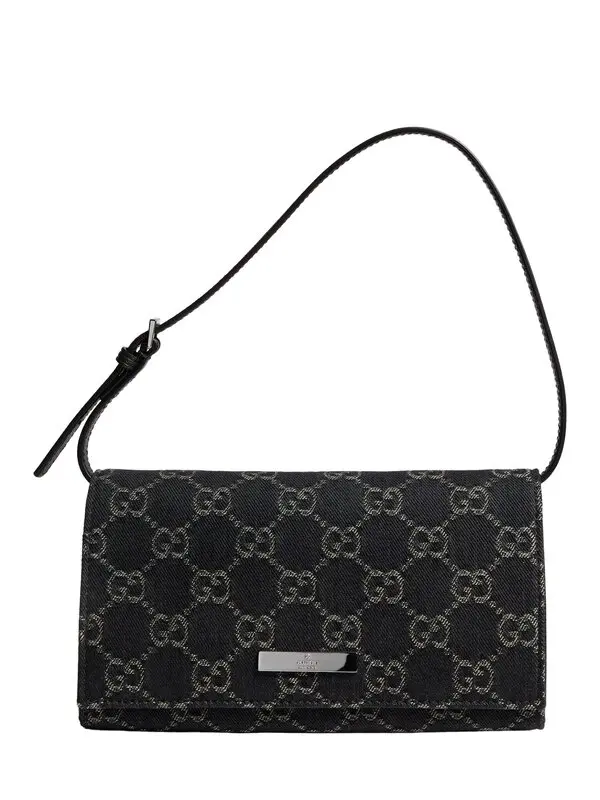 Gucci Mini Wallet-on-chain Bag 11.5 Cm X 23 Cm X 8 Cm With Detachable Strap - Nero