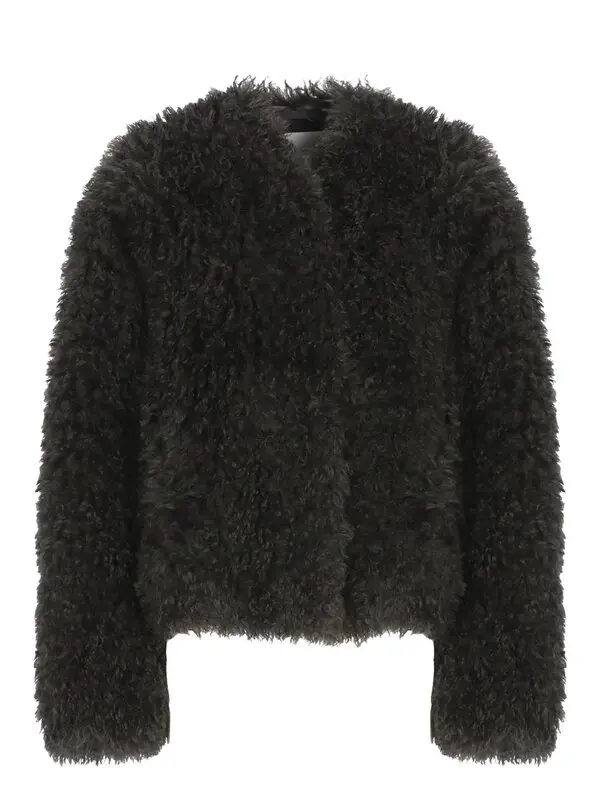 STAND STUDIO Straight Faux Fur Charlotte Jacket - Grigio