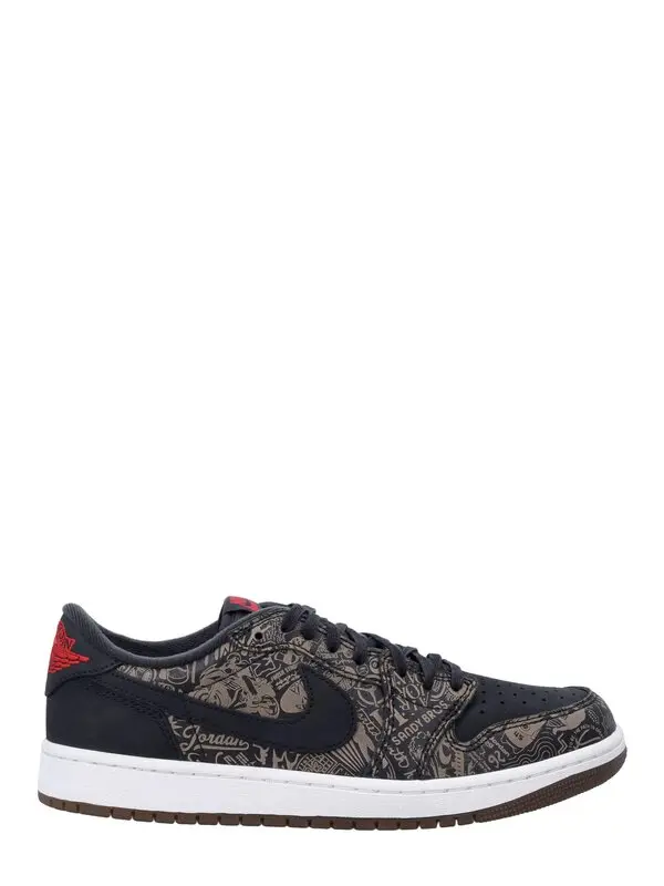 JORDAN 1 Low Og Laser-graphic Premium Leather Sneakers - Nero