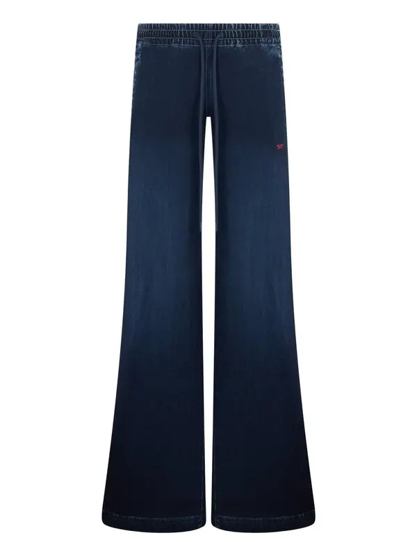 DIESEL® Elastic Waist High-waisted Marbled Pants - Denim