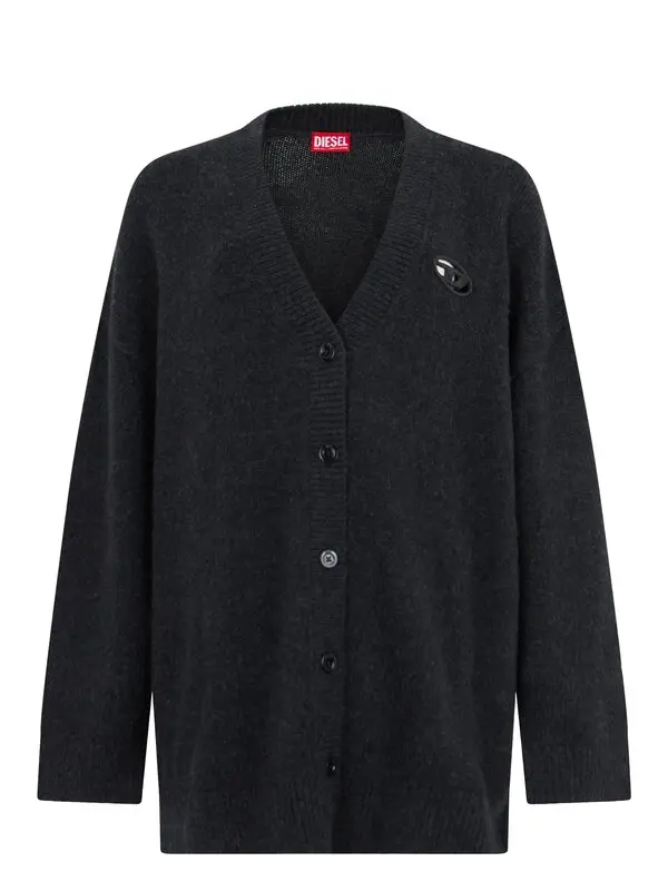 DIESEL® Logo Button Cardigan For - Black