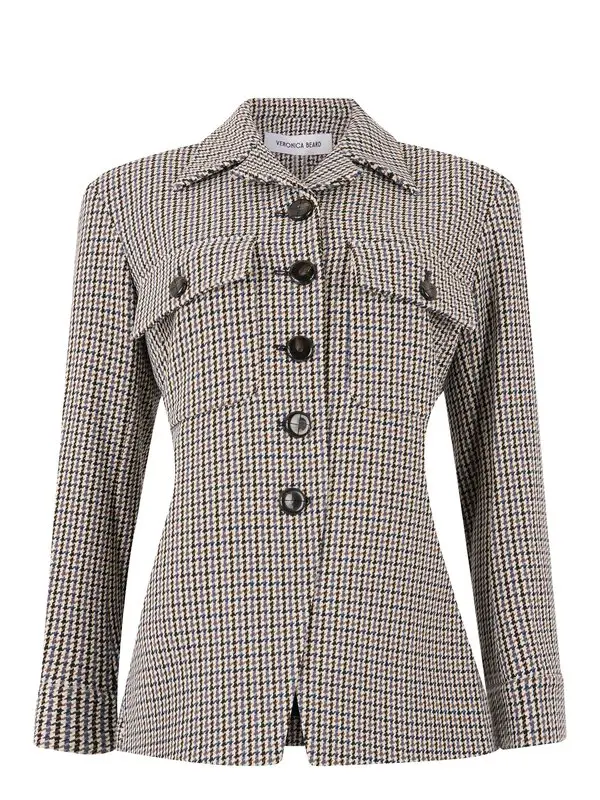 Veronica Beard Twill Jacket With French Collar - Multicolor