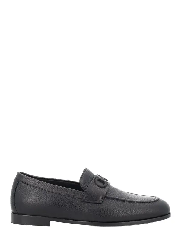 FERRAGAMO Mocassino Con Fibbia "gancini - Black