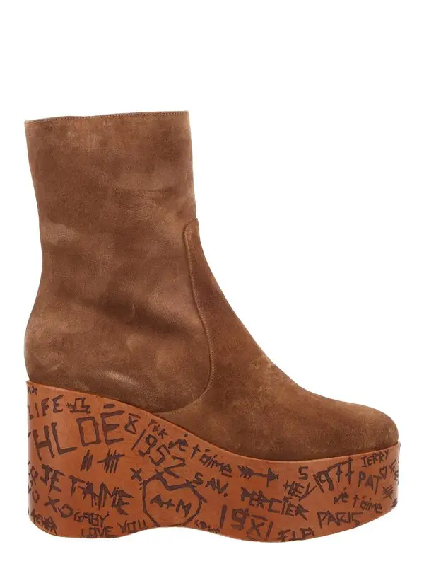 Chloé Stivaletto Con Zeppa "maxime - Brown