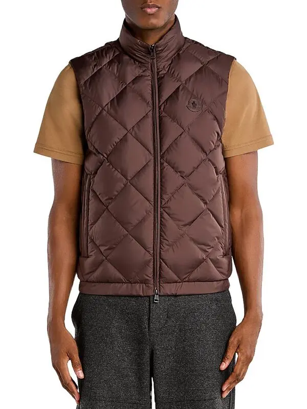 Moncler Chobe Quilted Down Vest - Brown
