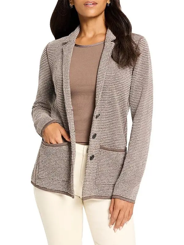 NIC+ZOE Pixel Knit Jacket - Brown Multi