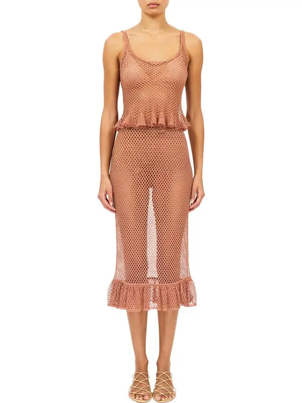 Ulla Johnson Lorna Mesh Midi Skirt - Shell