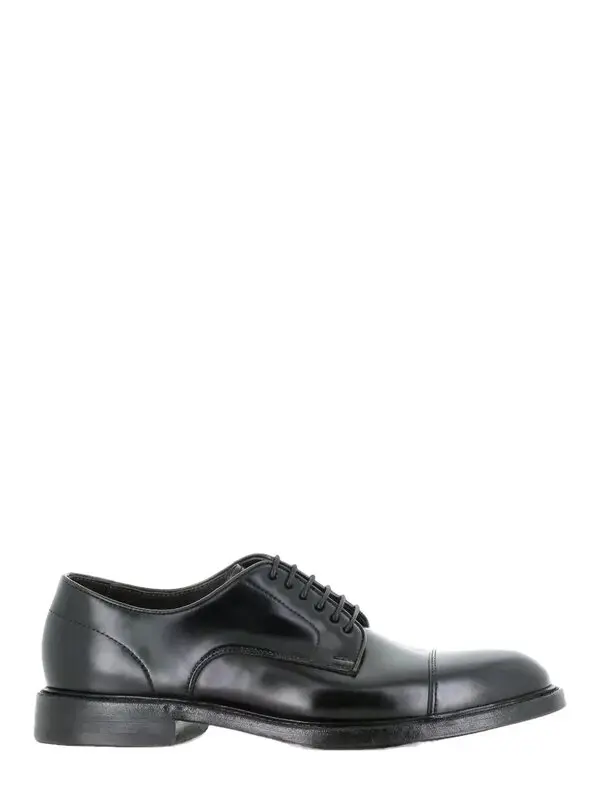 GREEN GEORGE Cap-toe Lace-up Derby Shoes - Black