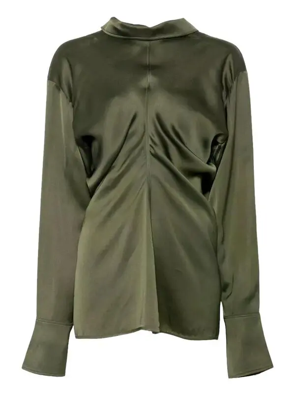TOTEME Gathered Zipped Shirt - Green