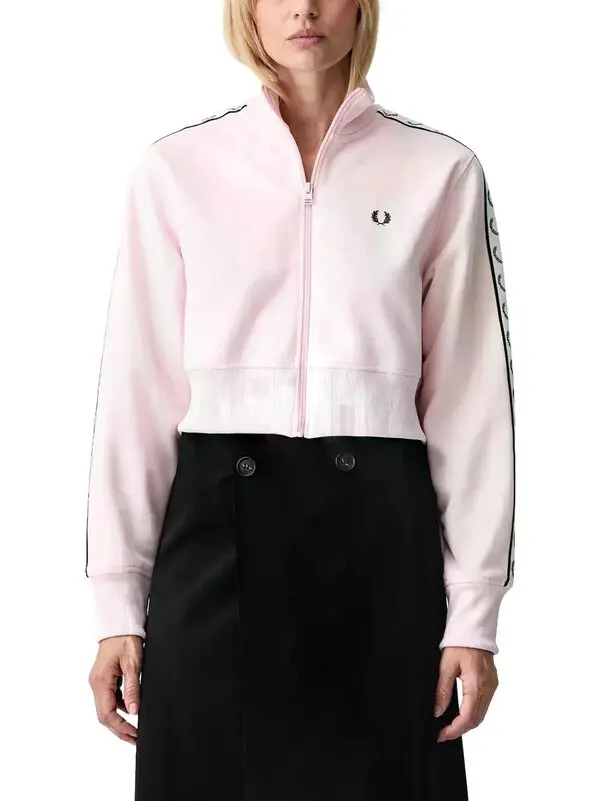Fred Perry Logo-embroidered Zip-up Sweatshirt - Pink