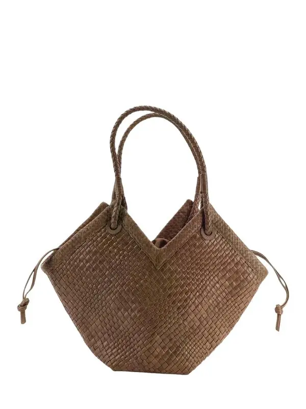 IBELIV Medium Trinity Woven Leather Shoulder Bag - Brown