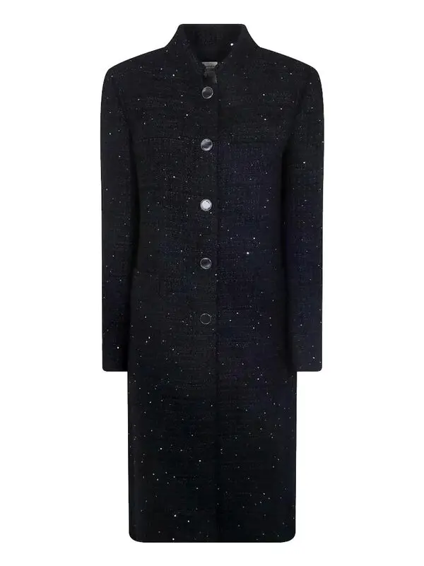SEMICOUTURE Phillis Sequin-embellished Single-breasted Coat - Black