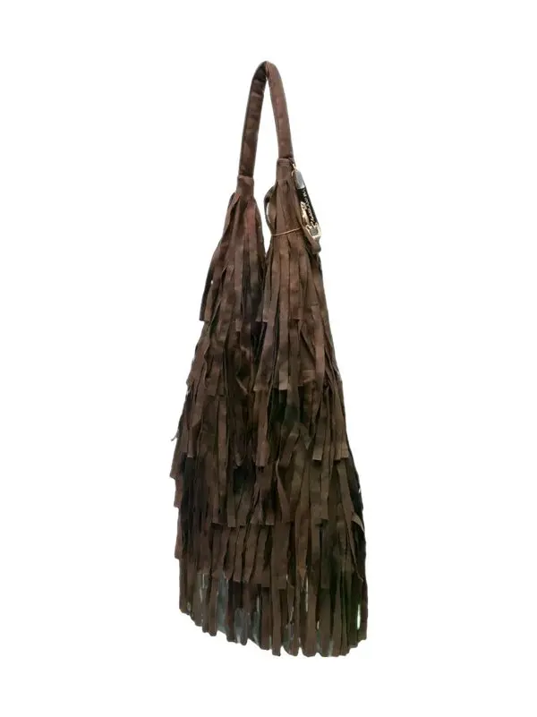 LA MILANESA Aretha Fringe-detailed Shoulder Bag - Brown