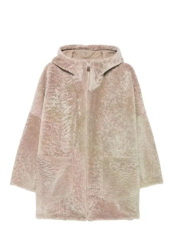 MANZONI 24 Beige Hooded Coat - Neutrals