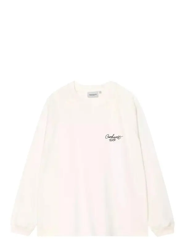 Carhartt Work In Progress Signature Logo-embroidered Long-sleeve T-shirt - Neutrals