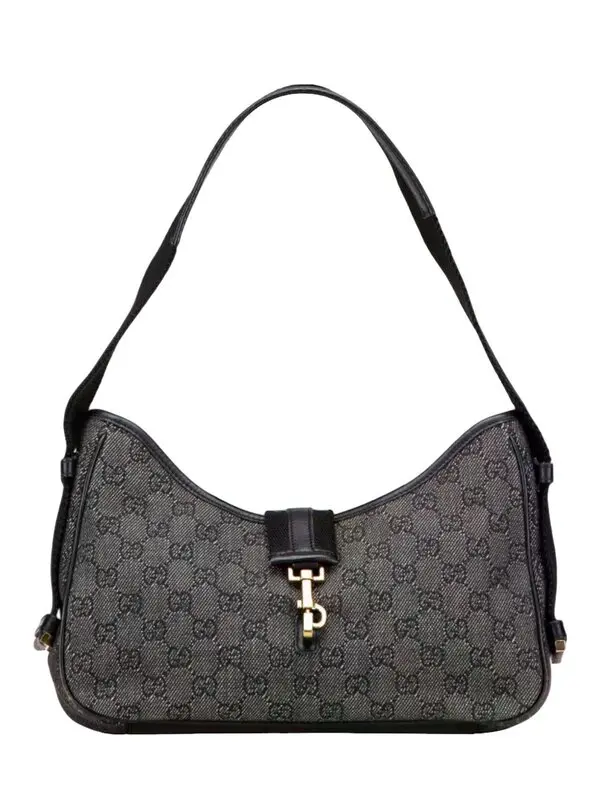 Gucci 2000-2015 Gg Denim Jackie Shoulder Bag - Black