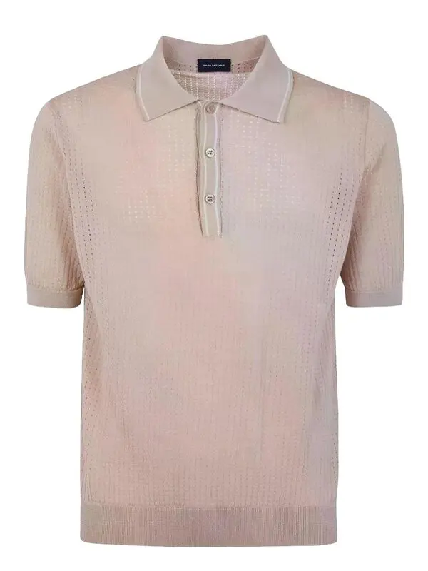 Tagliatore Pointelle-knit Polo Shirt - Neutrals