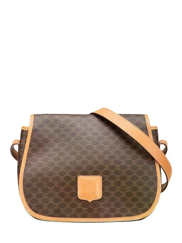 Celine 2012 Macadam Coated Canvas Crossbody Bag - Brown