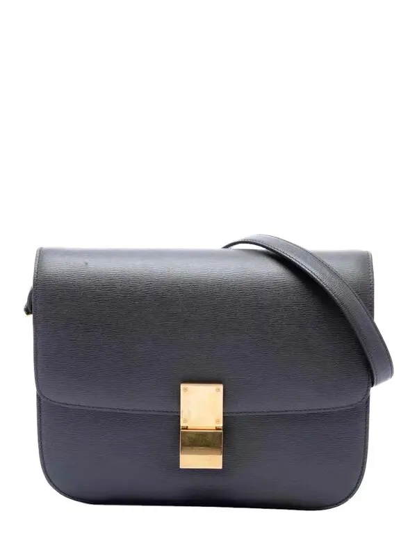 Celine 2018 Medium Liege Calfskin Classic Box Crossbody Bag - Black