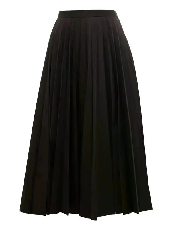 Junya Watanabe Wool Midi Pleated Skirt - Black