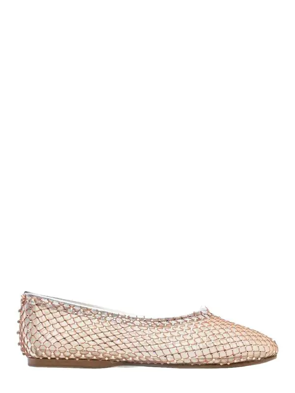 FORTE_FORTE Strass-embellished Mesh Ballet Flats - Neutrals