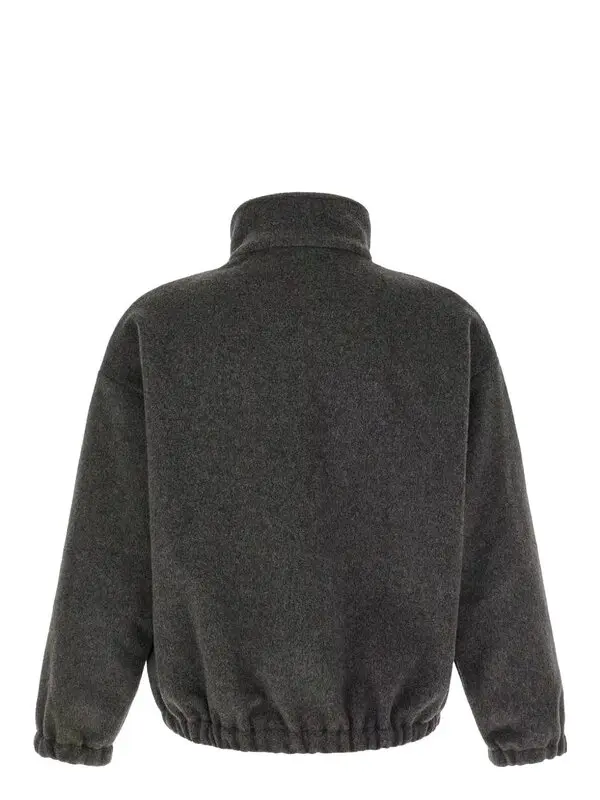 SONG FOR THE MUTE Half-zip Logo-patch Sweater - Grey