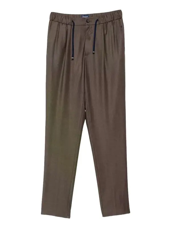 DRUMOHR Drawstring Pleated Trousers - Brown